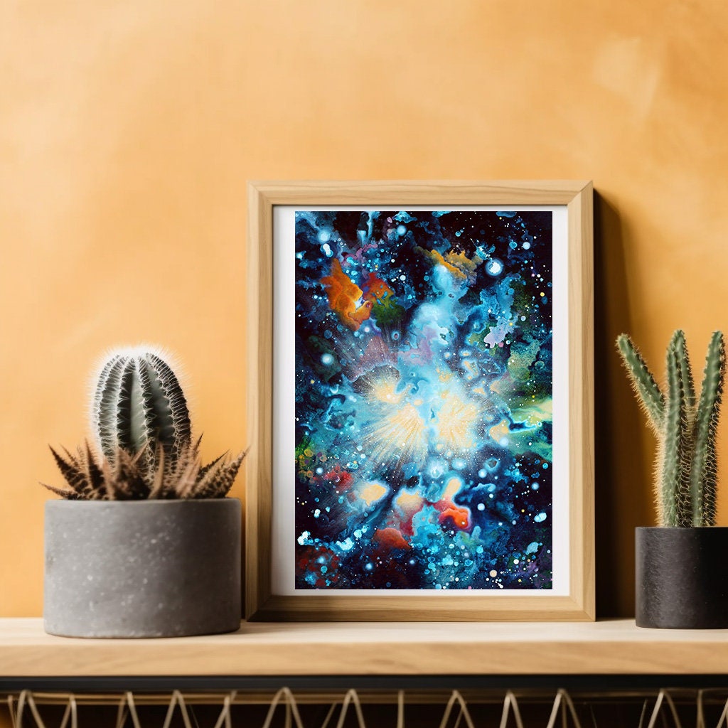 Enlightenment Abstract Art Print: Tranquil Blue Spiritual Painting - Etsy