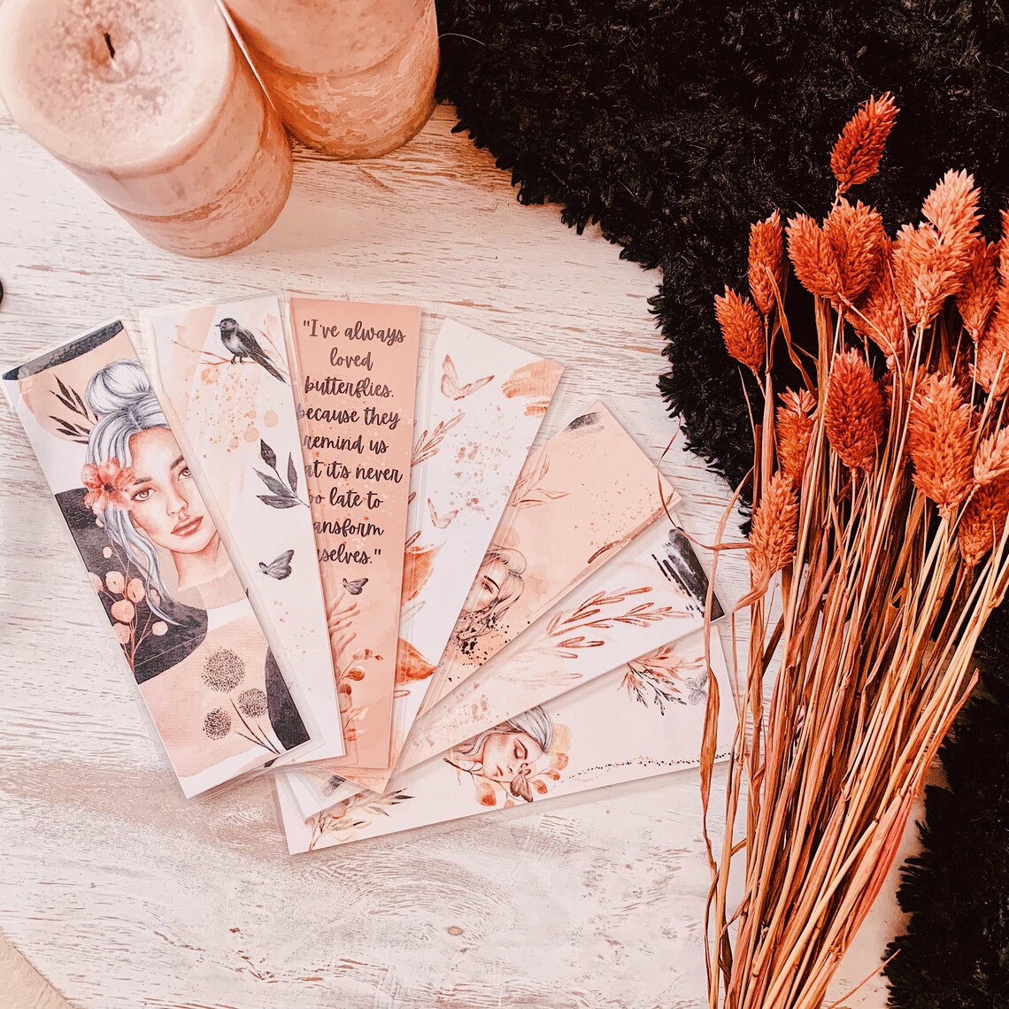 Floral Bookmarks Nature Bookmarks Boho Bookmarks Bookmarks - Etsy
