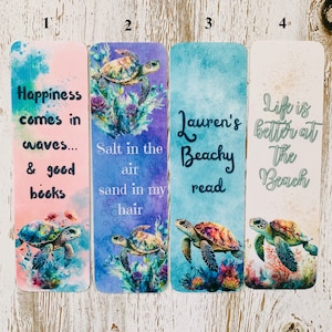 Watercolor Beach Turtle Bookmarks - Etsy