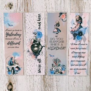 Alice in Wonderland Bookmark Set - Etsy