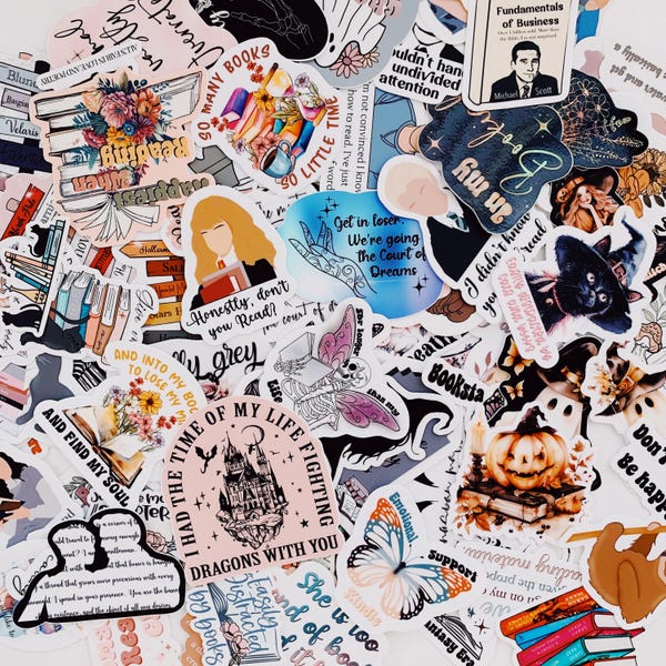 Bookish Stickers - Etsy