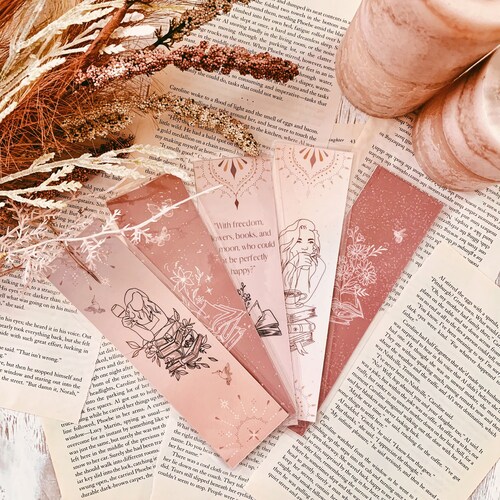 Fall Bookish Laminated Bookmarks Fall Into Reading - Etsy