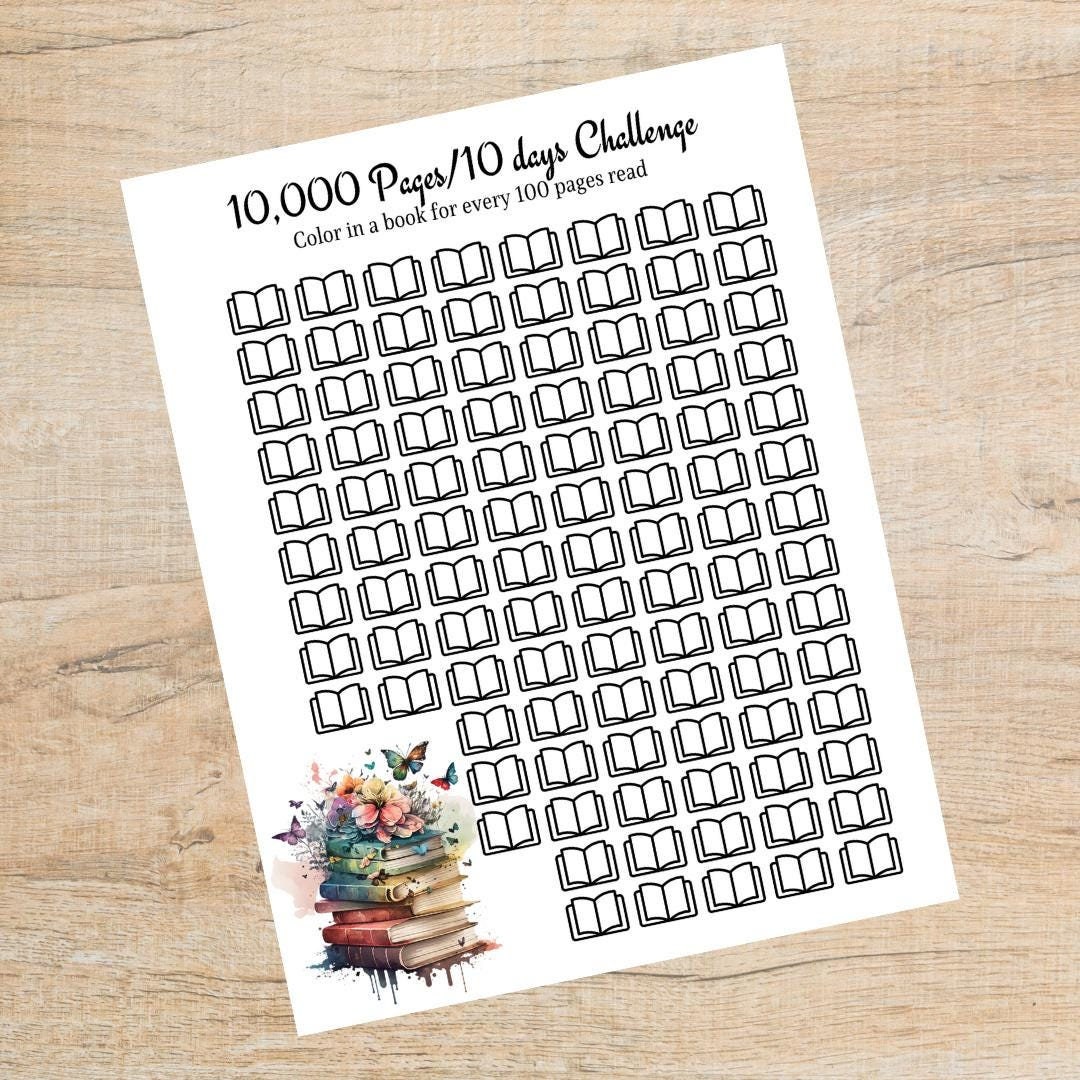 Reading Challenge Digital Worksheet L Printable Reading Activity - Etsy