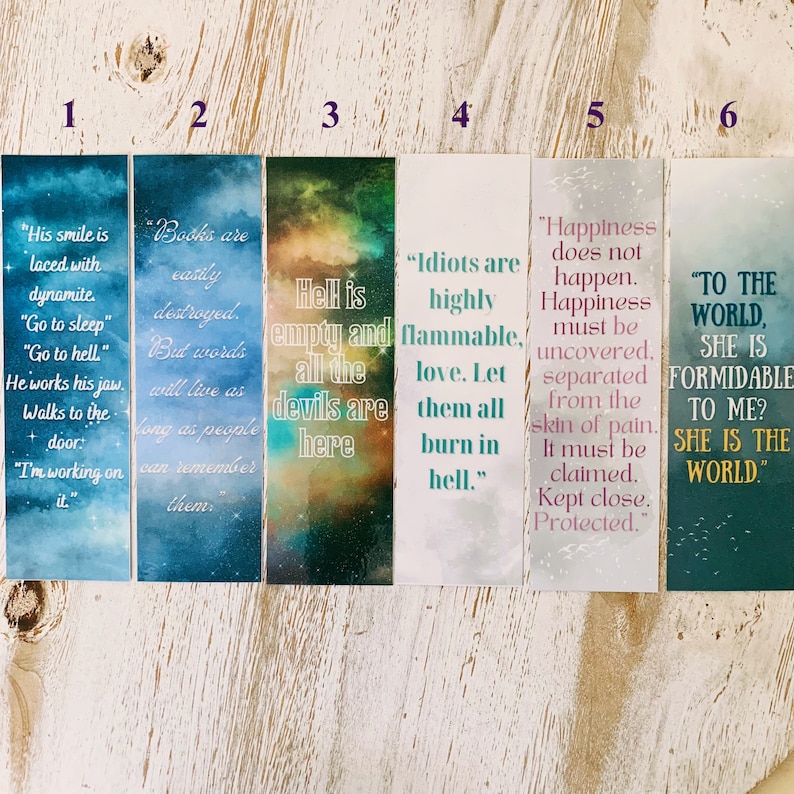 Shatter Me Series Bookmarks - Etsy
