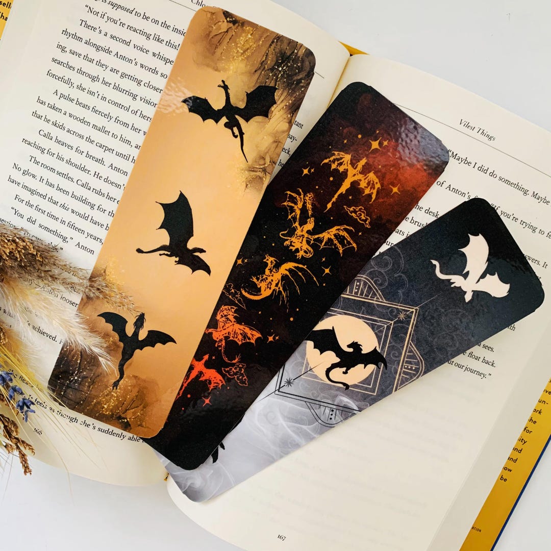 Dragon Bookmarks L Fantasy Reader Bookmark Set - Etsy
