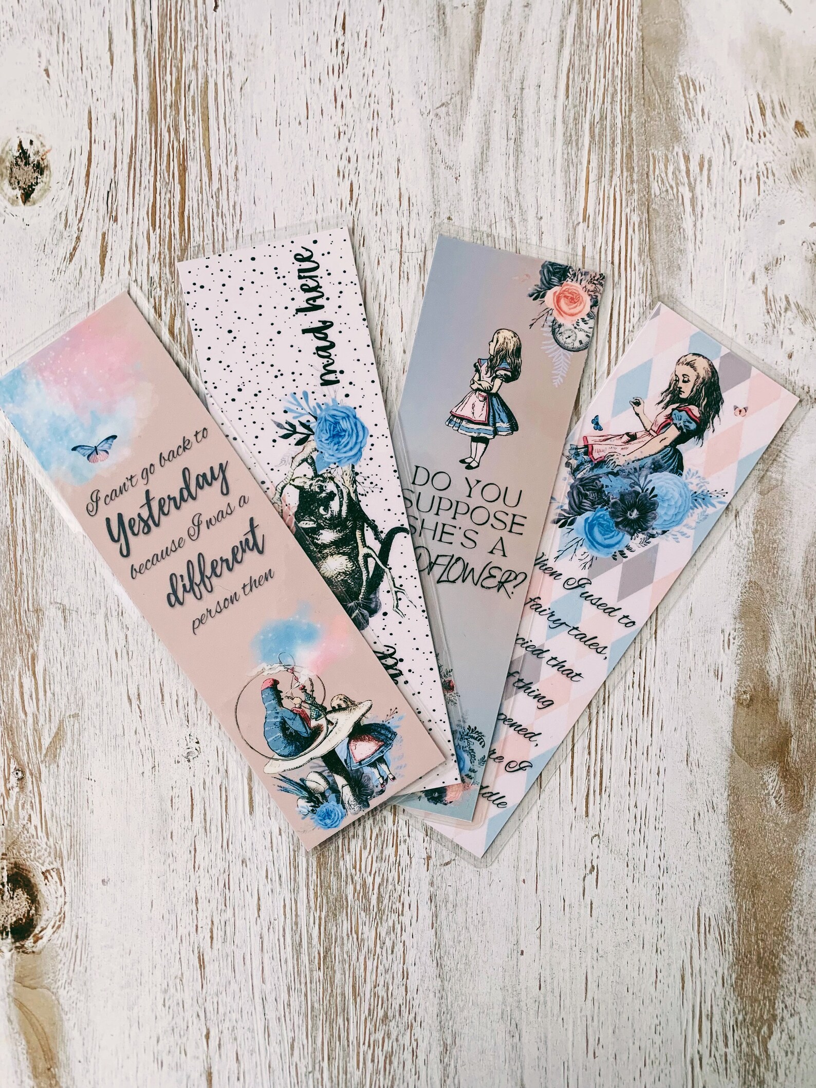 Alice in Wonderland Bookmark Set - Etsy