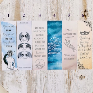ACOTAR Series Bookmarks L ACOTAR Quotes - Etsy