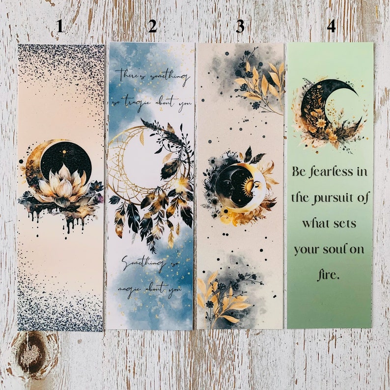 Celestial Moon Bookmarks L Sun & Moon Bookmarks - Etsy