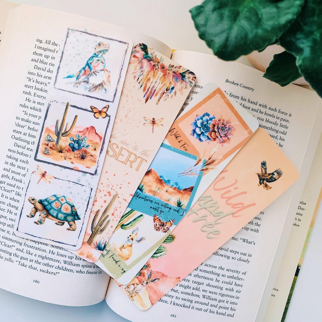 Desert Boho Bookmarks, Colorful Reader Gift Set - Etsy