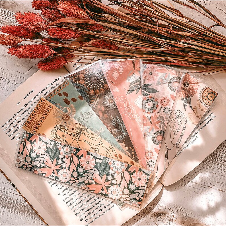 Boho Bookmarks Pattern Bookmarks Floral Bookmarks Book - Etsy