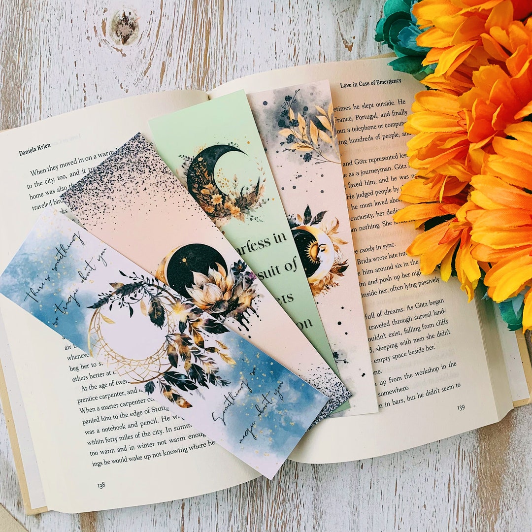 Celestial Moon Bookmarks L Sun & Moon Bookmarks - Etsy