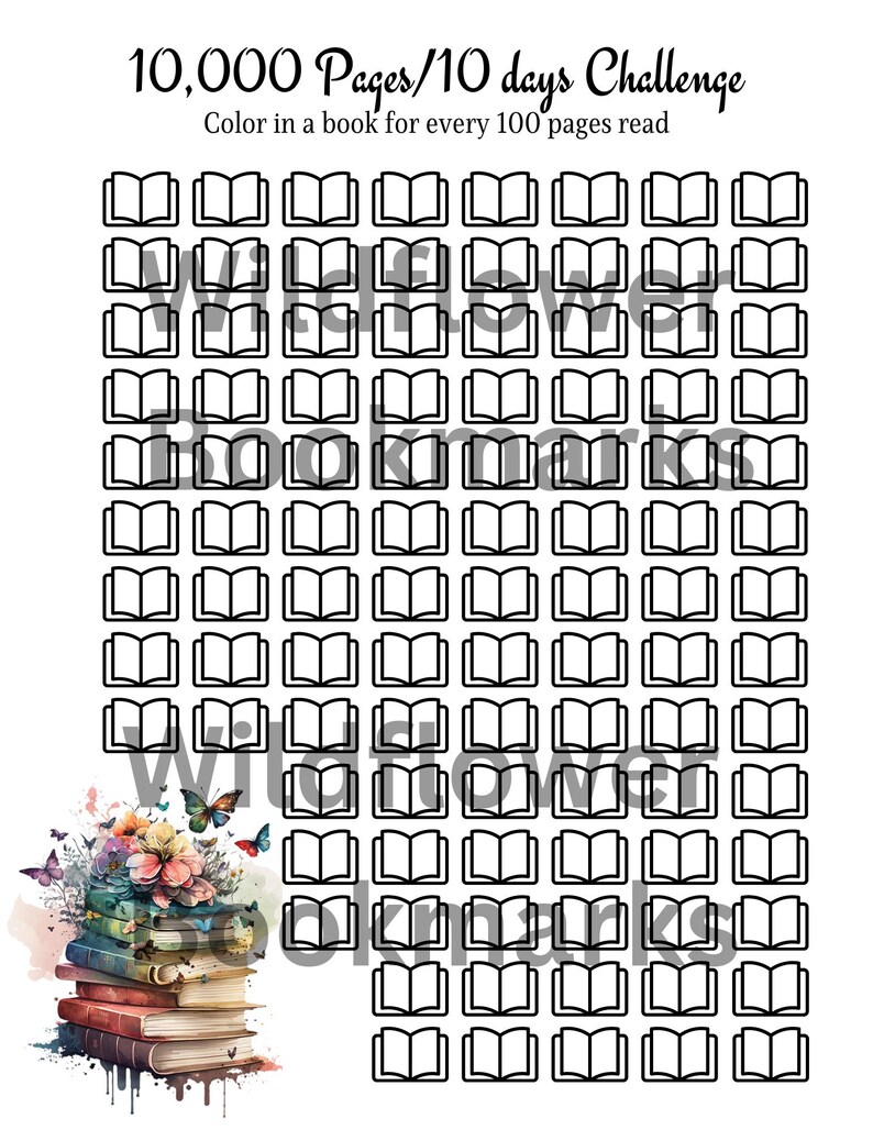 Reading Challenge Digital Worksheet L Printable Reading Activity - Etsy