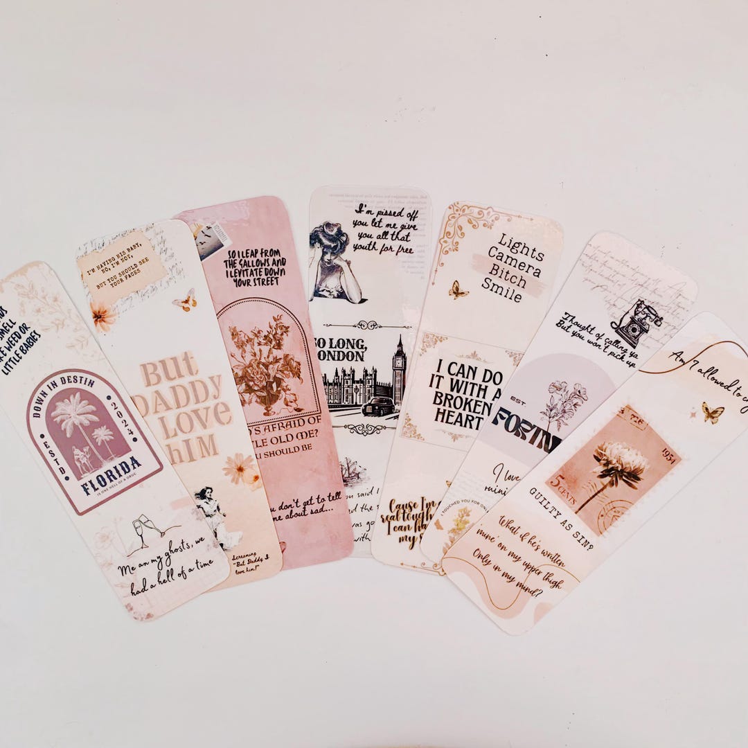 Tortured Poet Inspired Bookmarks L Music Bookmarks L Reader Gifts ...