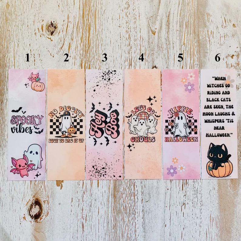 Retro Halloween Bookmarks L Hippie Ghost Bookmarks - Etsy