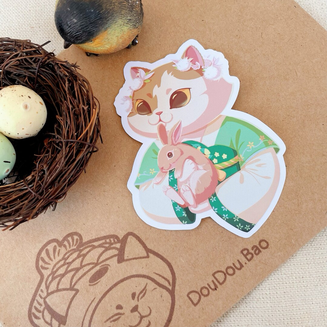 Cat in Hanfu Sticker/waterproof Sticker/ Weatherproof/ Cute Sticker - Etsy