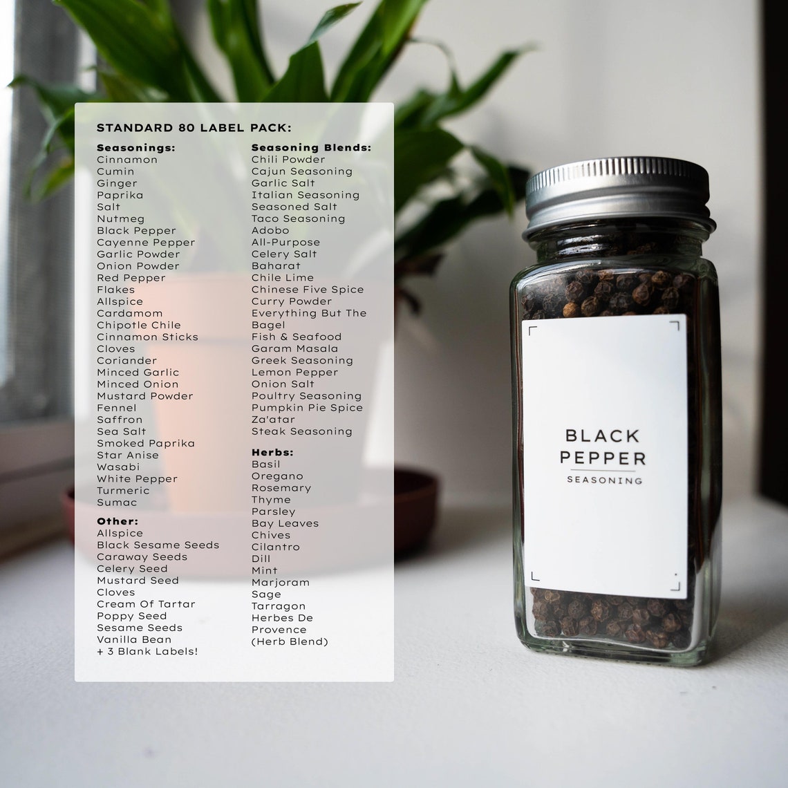 80 Modern Spice Labels Stickers for Jars and Containers - Etsy
