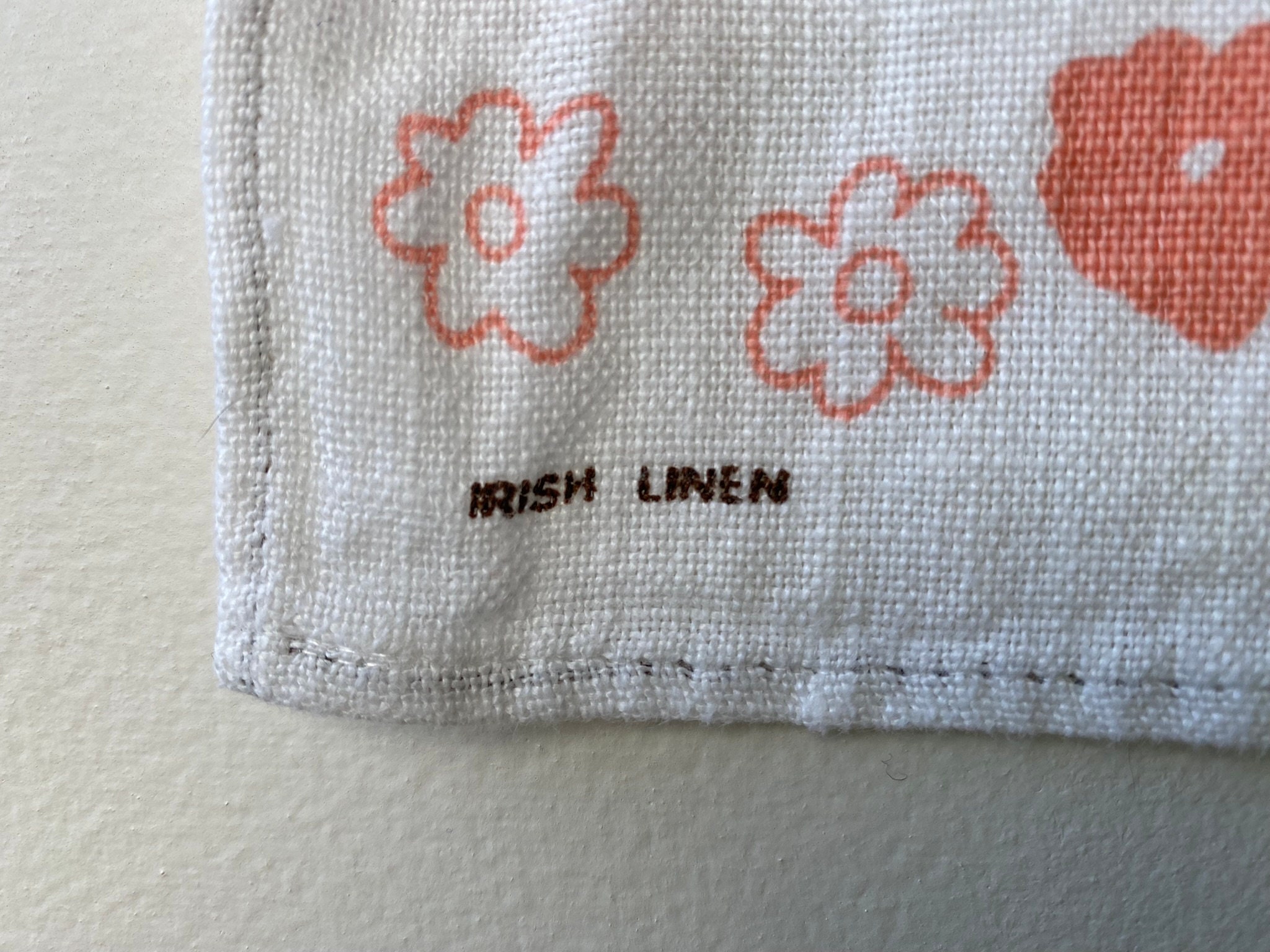 Vintage Ulster Irish Linen Smile Poem Kitchen Tea Towel With Pink ...