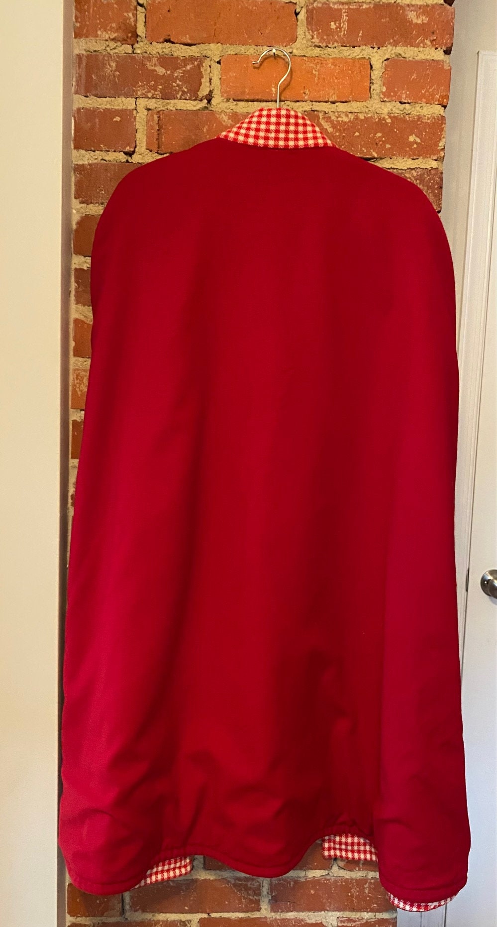 Vintage Reversible Red and Gingham Cape With Scarf - Etsy