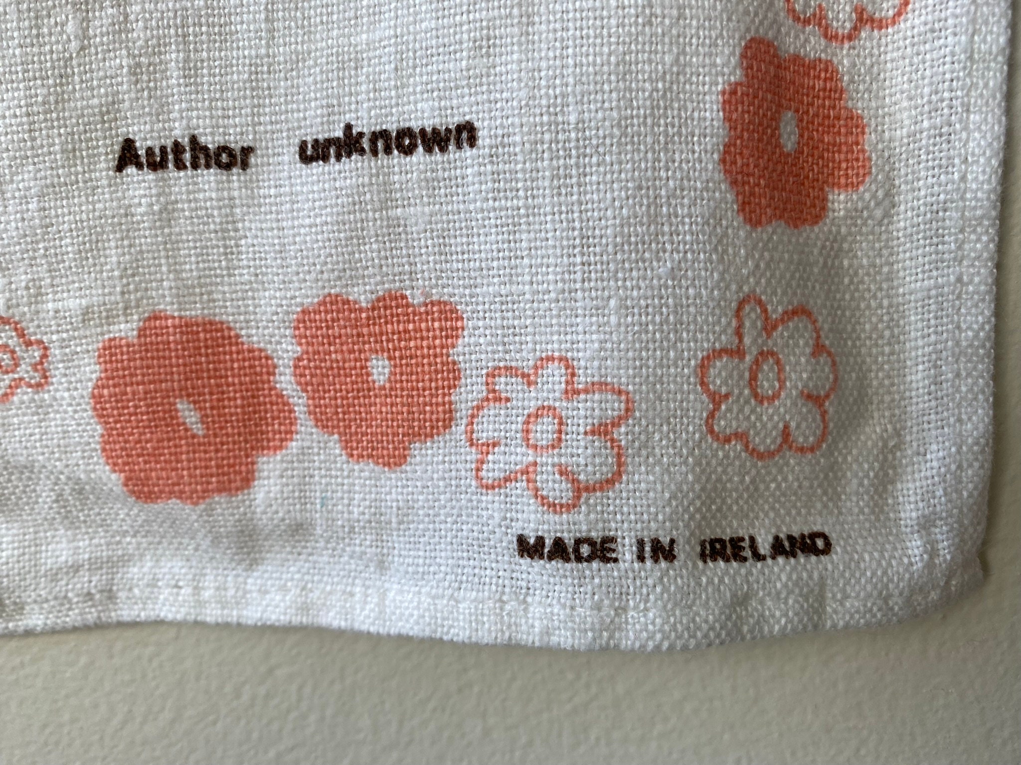 Vintage Ulster Irish Linen Smile Poem Kitchen Tea Towel With Pink ...