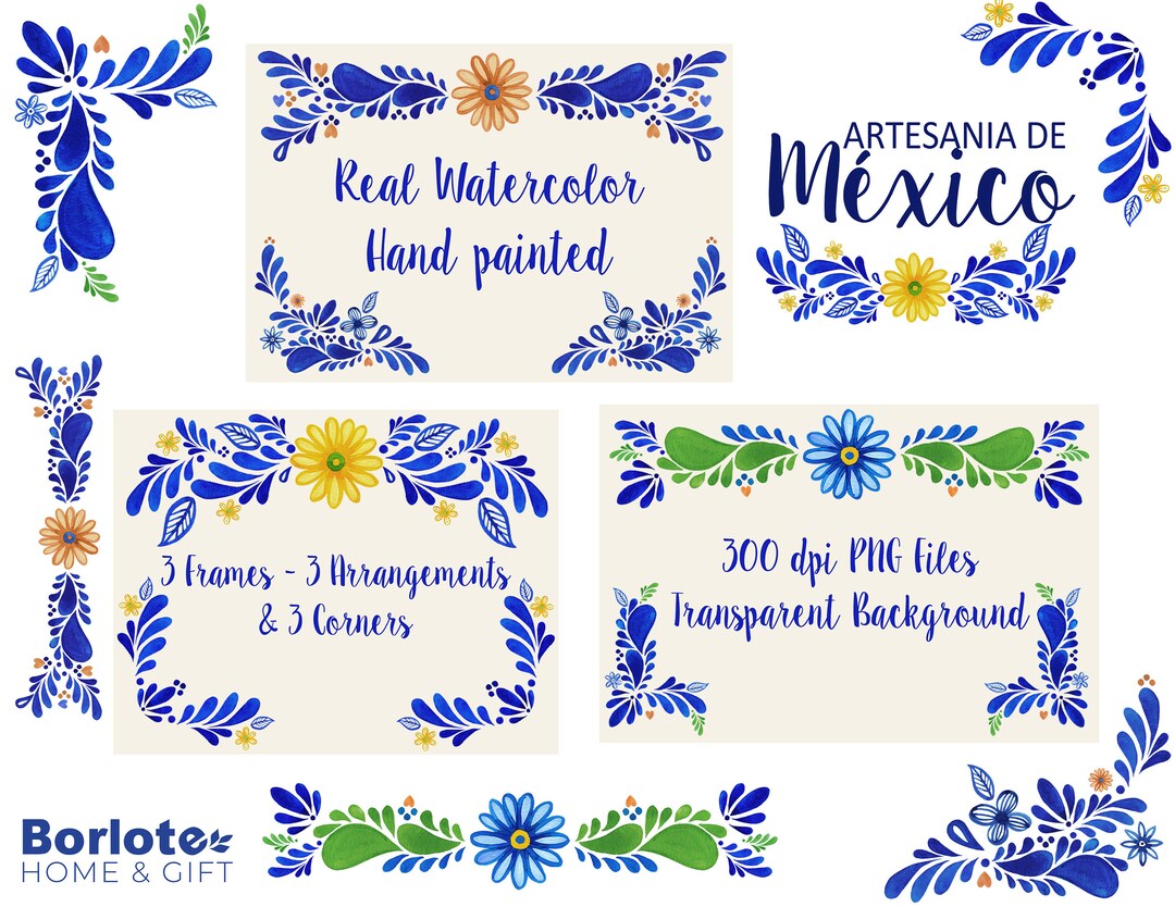 Mexican Watercolor, Mexican Wedding Clip Arts, Mexican Patterns ...
