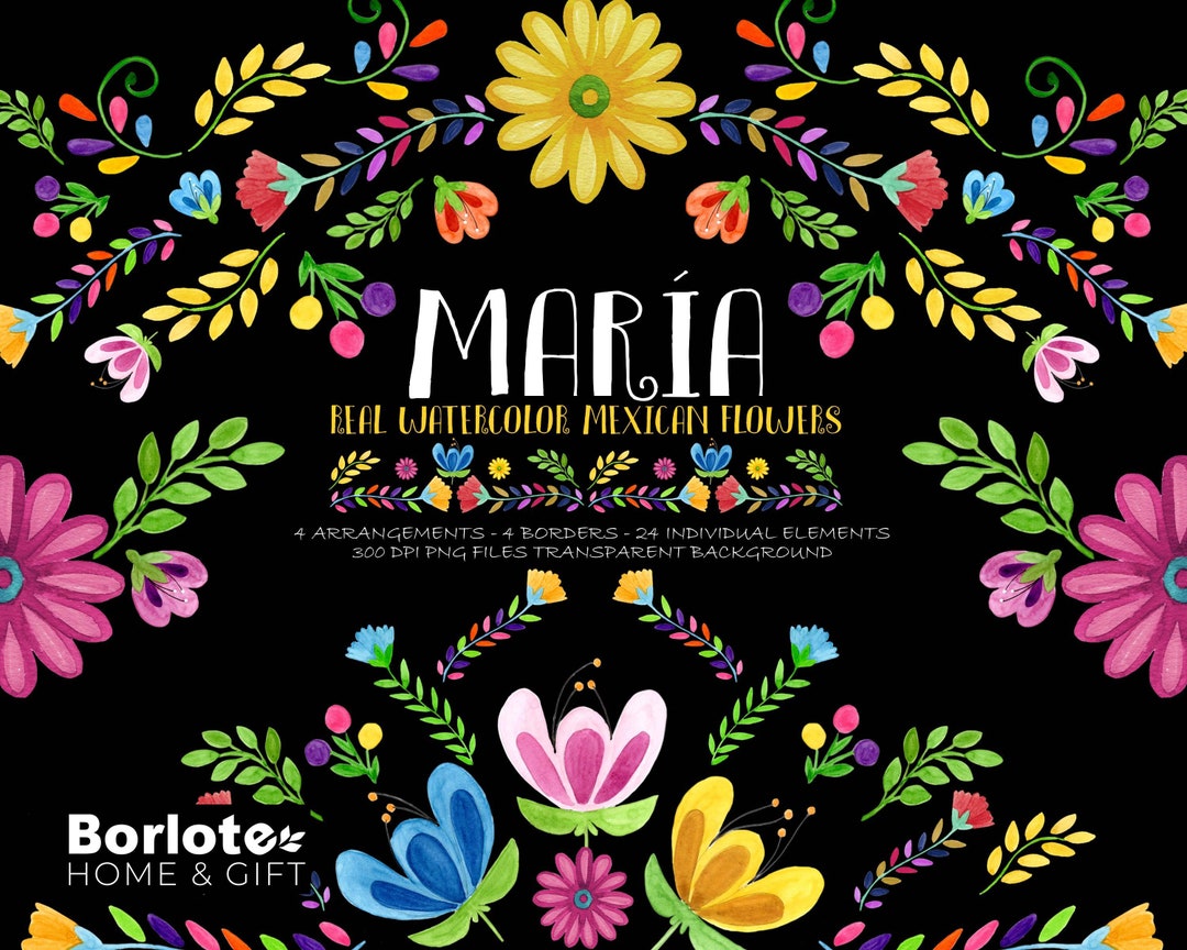 Mexican Watercolor, Mexican Wedding Clip Arts, Mexican Patterns ...