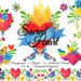 Corazones Mexicanos, Mexican Sacred Hearts Clipart, Watercolor Mexican ...