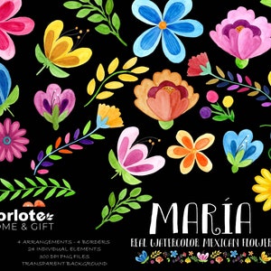 Mexican Watercolor, Mexican Wedding Clip Arts, Mexican Patterns ...
