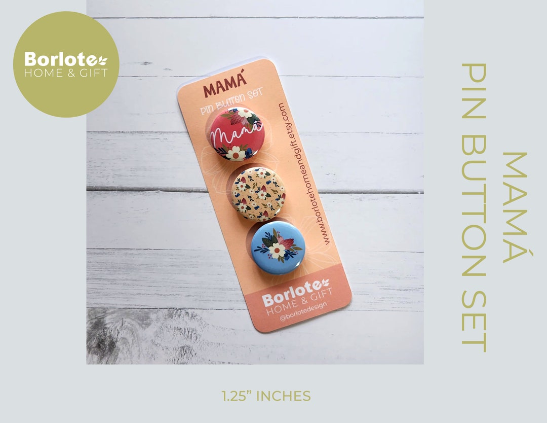 Mama Button Set, Mama Mexicana Button Set, Cute Buttons, Mexican Pin ...