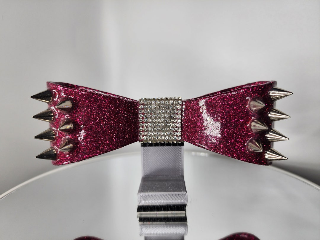 Dark Pink and Silver Helmet Bow Official Motorcycle Helmet Bow by ...