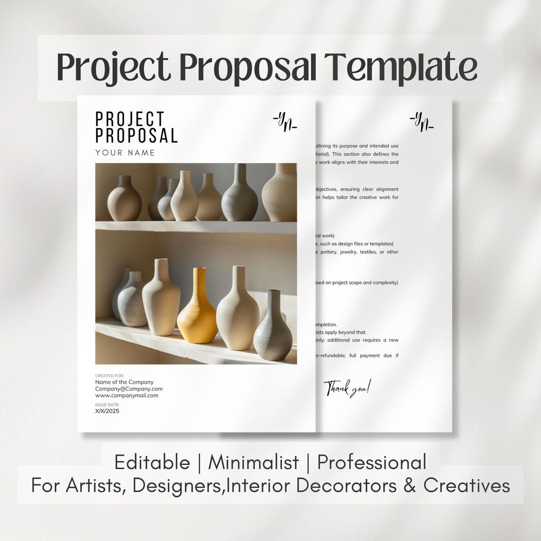 Minimalist Project Proposal Template, Canva Template, Creative Proposal, Design Proposal ...