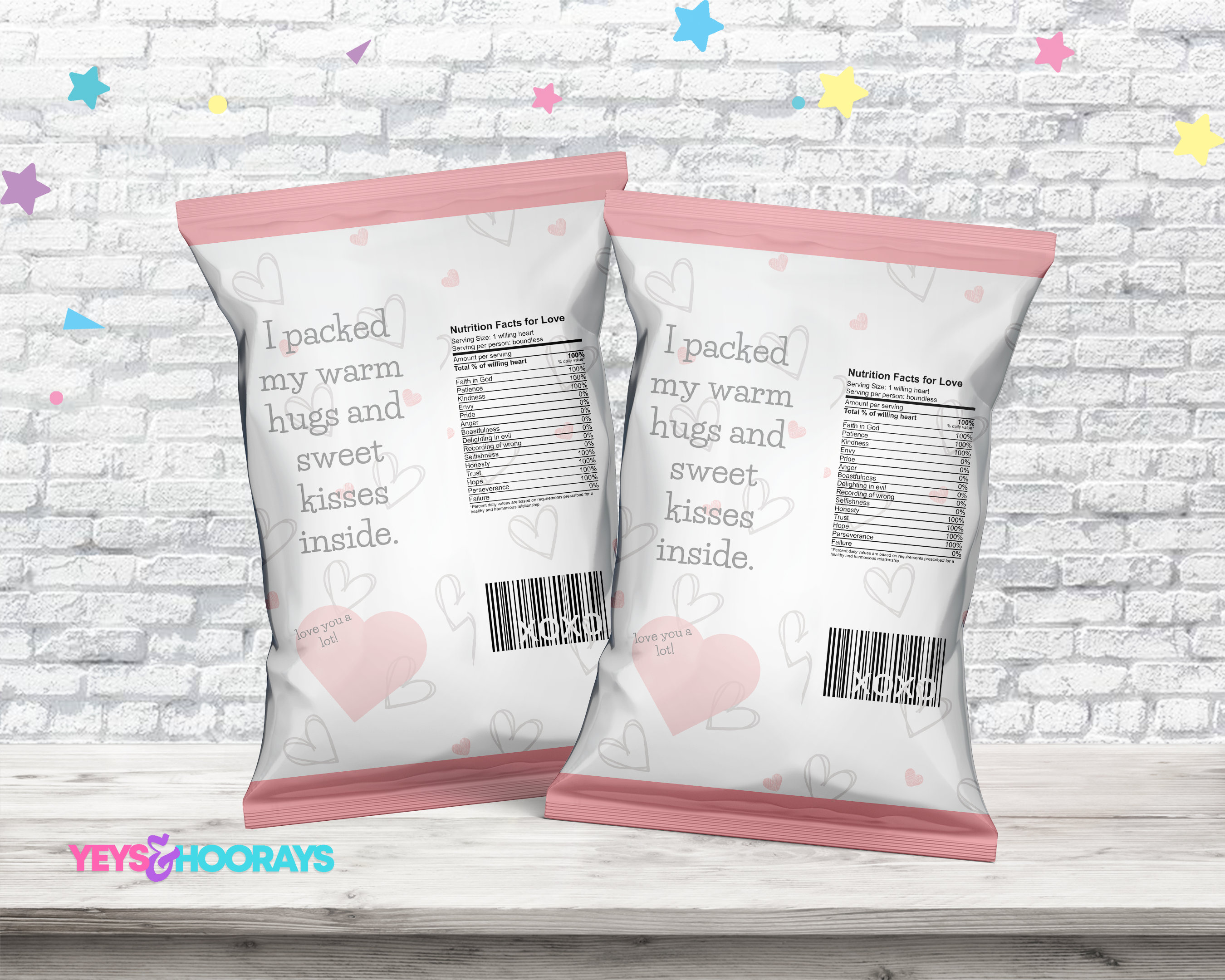 Valentines Day Printable Chip Bag - Etsy