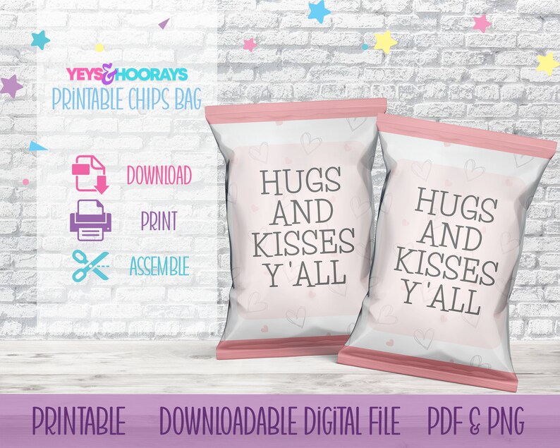 Valentines Day Printable Chip Bag - Etsy