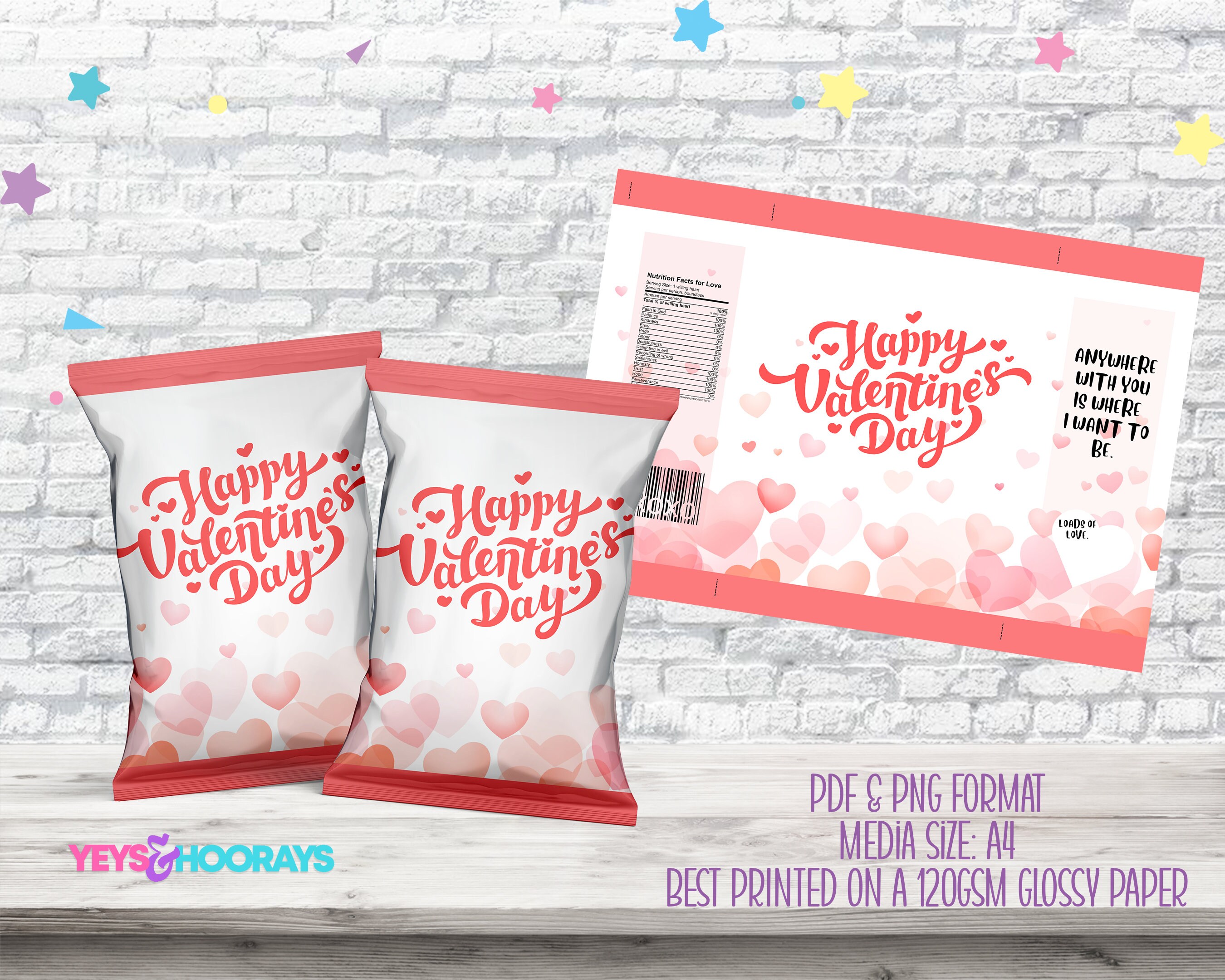 Instant Download Printable Valentines Chip Bag - Etsy
