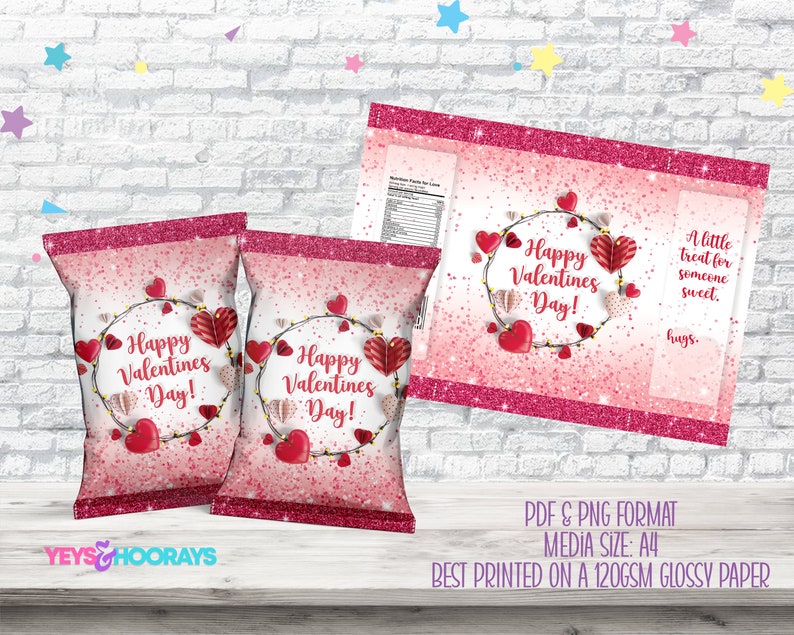 Valentines Day Printable Chip Bag - Etsy
