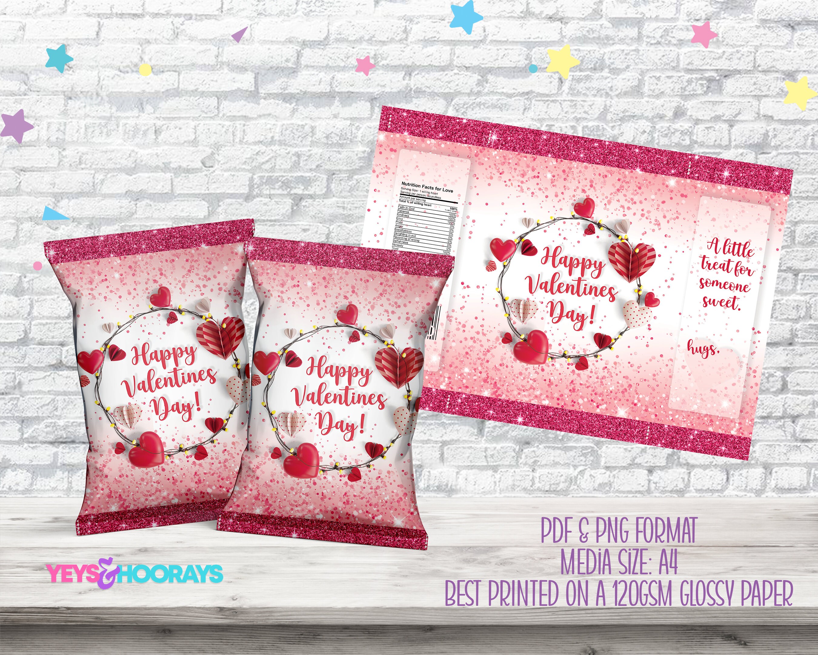 Valentines Day Printable Chip Bag - Etsy