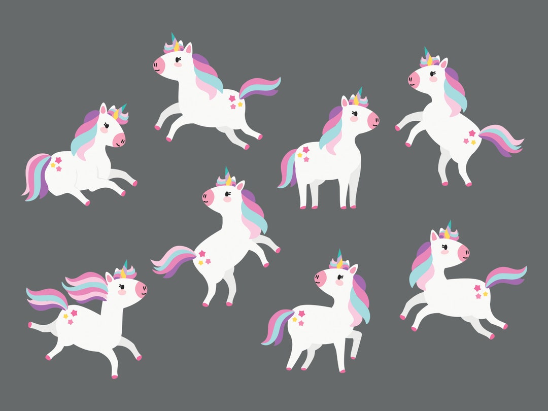 Welcome Unicorn Party Clipart Set | 8 DIY Elements SVG, Pdf and PNG ...