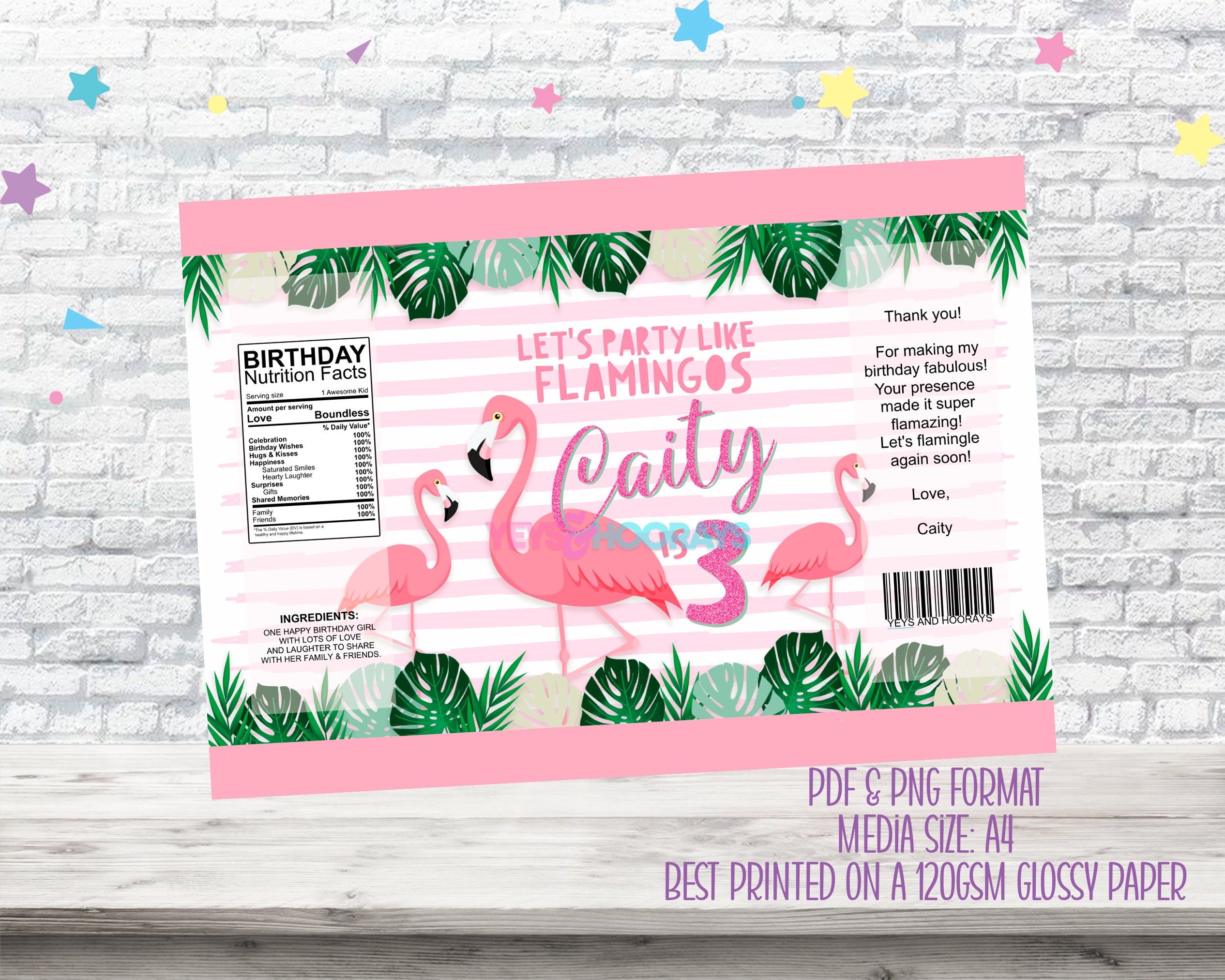 Flamingo Paradise: Printable Chip Bag for Tropical Parties & DIY Favors ...