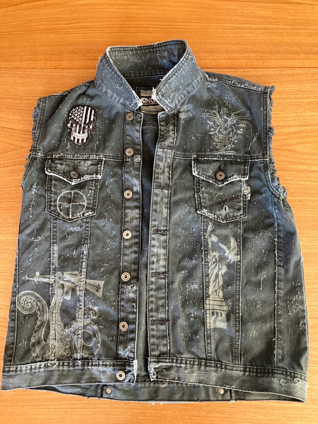 Black Jean Jacket Vest by Ring of Fire in Mens XXL 2nd Amendment ...