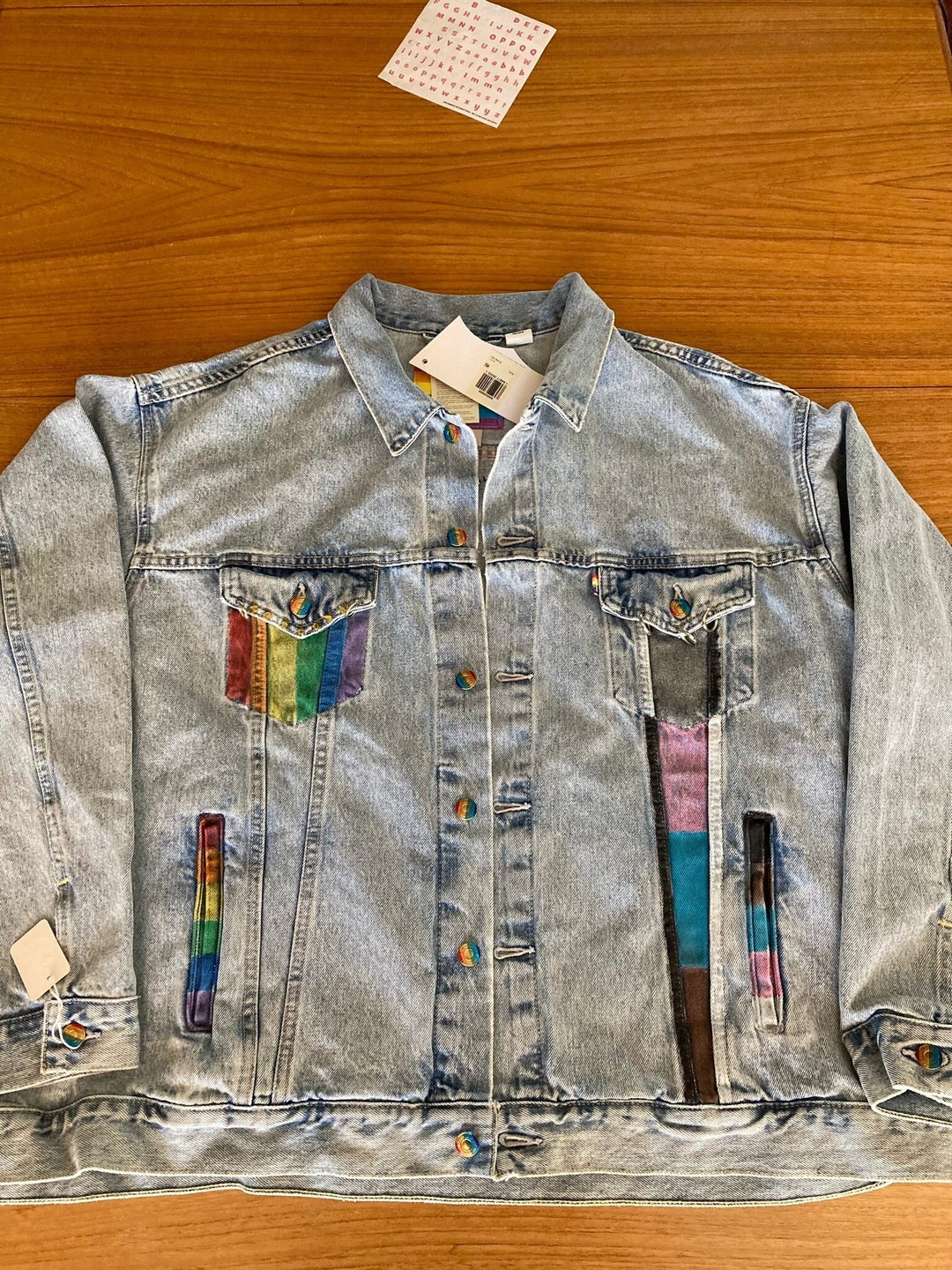 Levi's Premium XXL Denim Jean Jacket Trucker LGBTQ Punked Out With ...