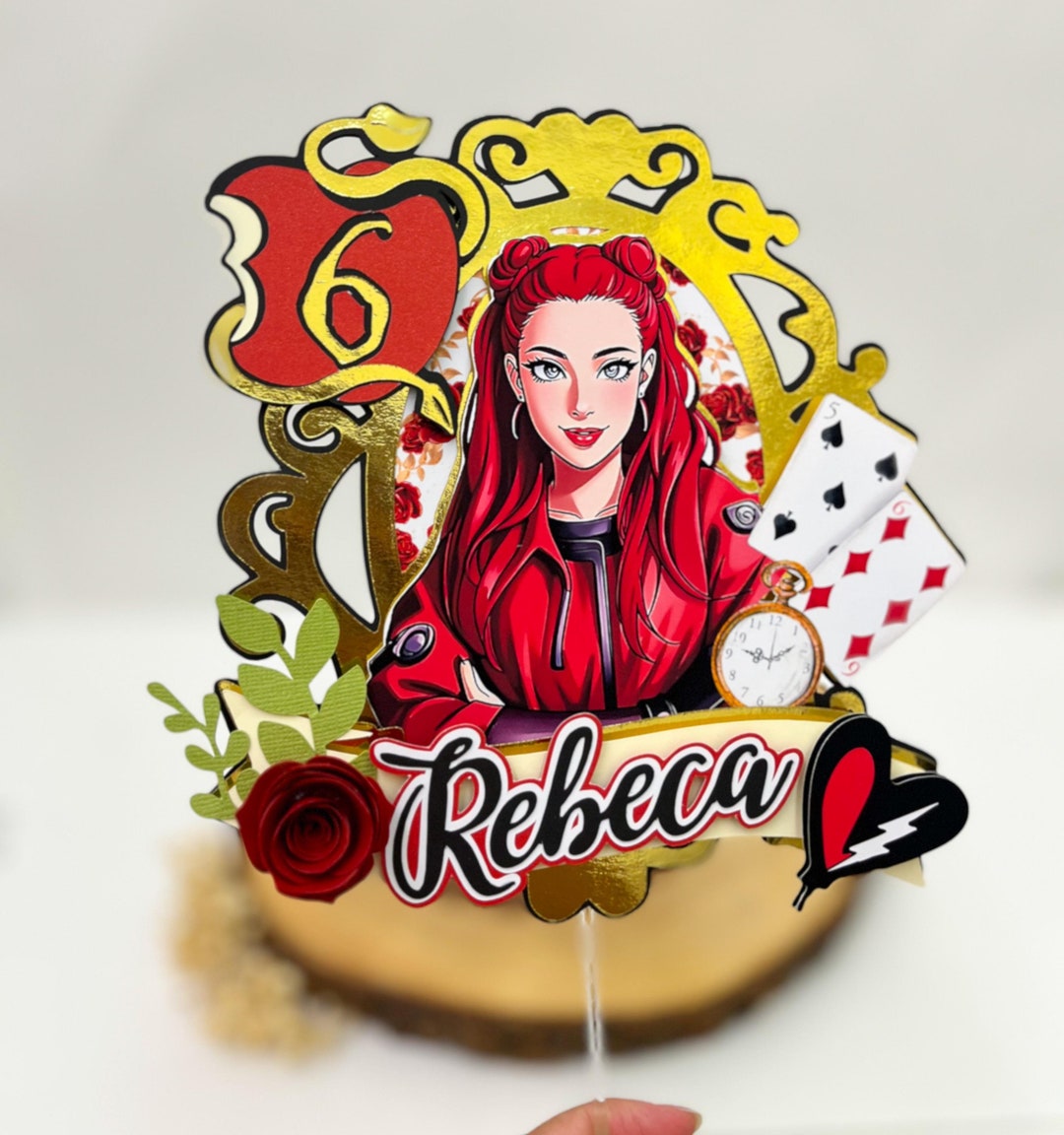 Red Cake Topper - Rise of Red - Descendants 4 Party - Descendants ...