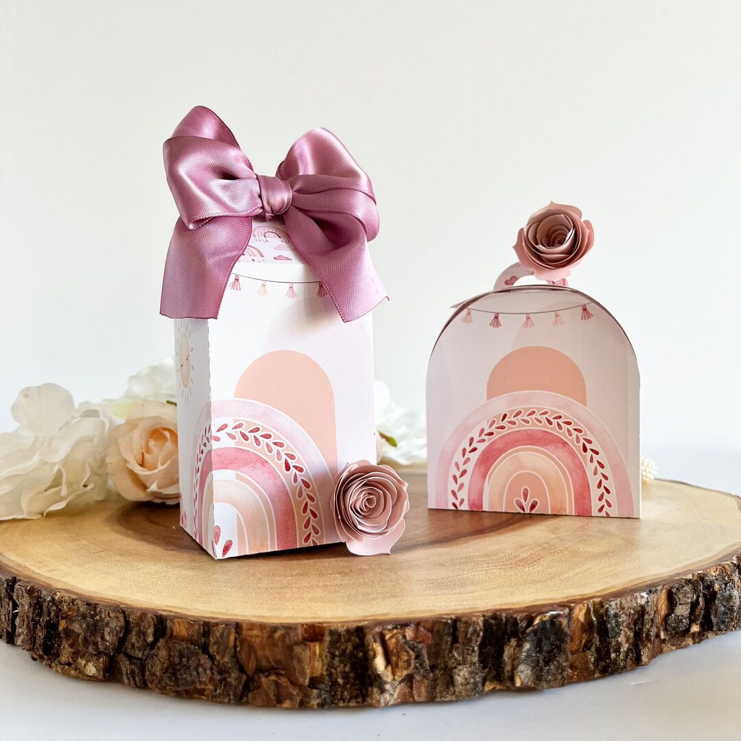 Boho Rainbow Floral Party Favors Boxes - Set 10 Pc - Etsy
