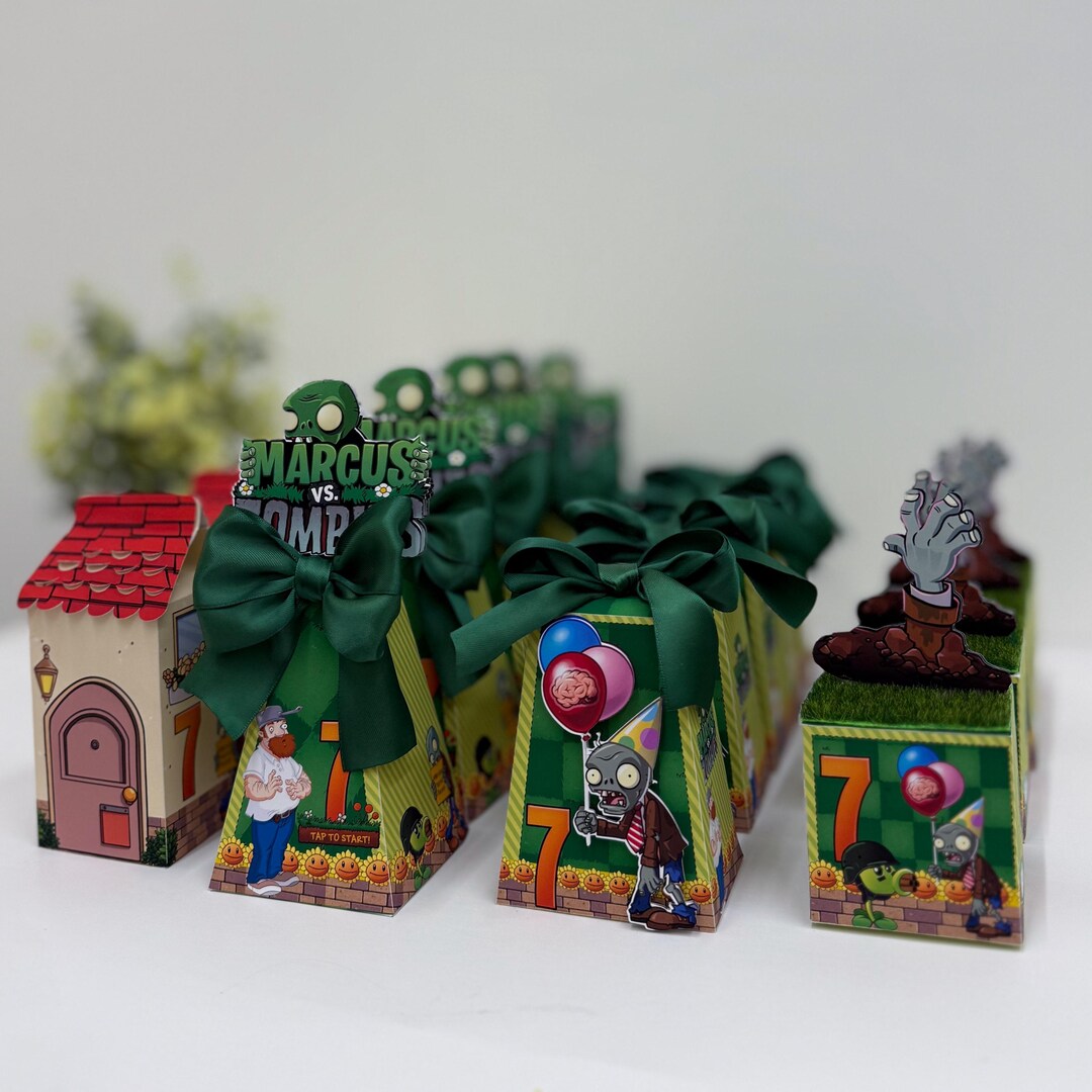 Plants Vs Zombies Party Favor Boxes - Personalized Birthday Candy Boxes ...