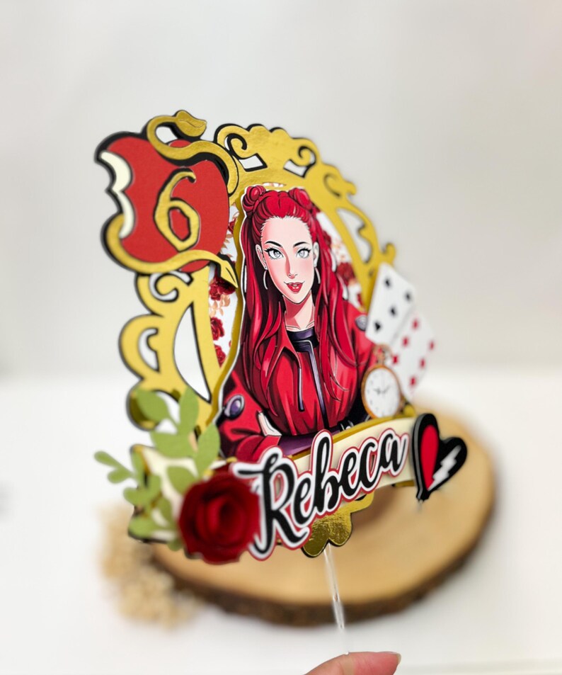 Red Cake Topper - Rise of Red - Descendants 4 Party - Descendants ...