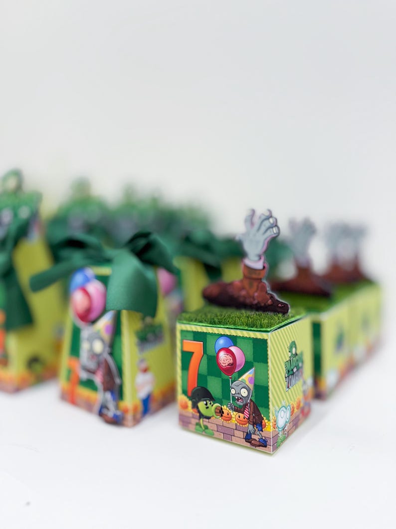 Plants Vs Zombies Party Favor Boxes - Personalized Birthday Candy Boxes ...