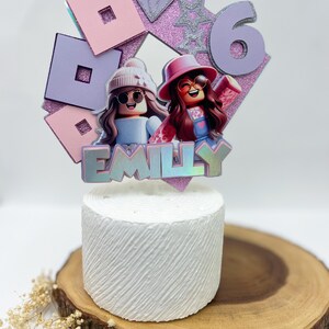 Roblox• Roblox Cake Topper • Roblox Birthday • Roblox Pink Topper ...