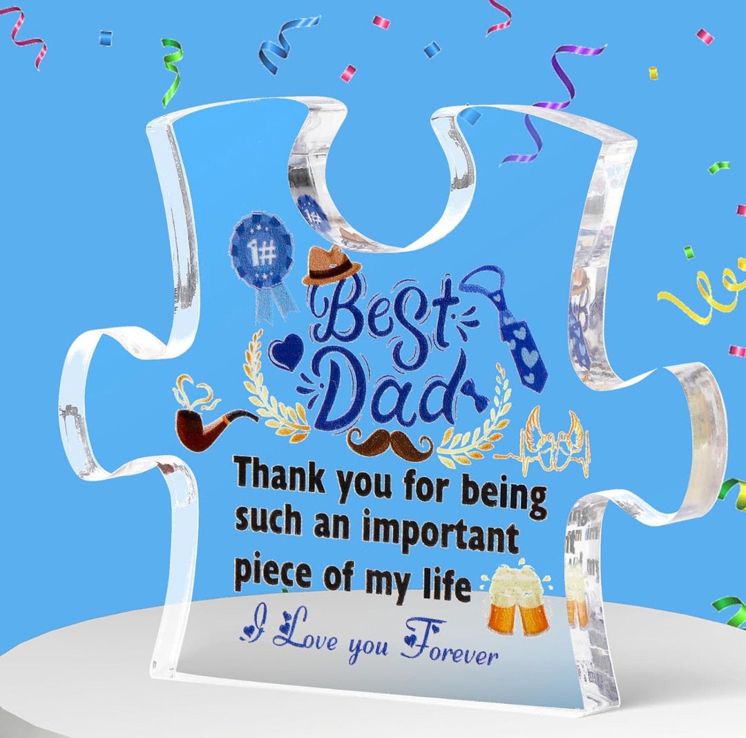 Dad Puzzle Piece Shaped Acrylic Plaque Father's Day Birthday Gift. - Etsy