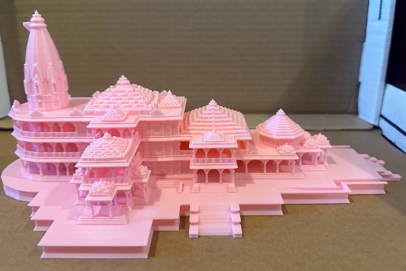 Ram Mandir Ayodhya Temple Replica, 11 Inch Long, 7 Inch Wide, 5 Inch ...