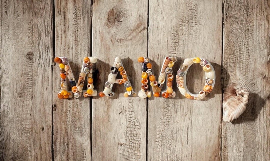 Personalized Coastal Wooden Letters Decor With Seashells - Perfect Gift ...