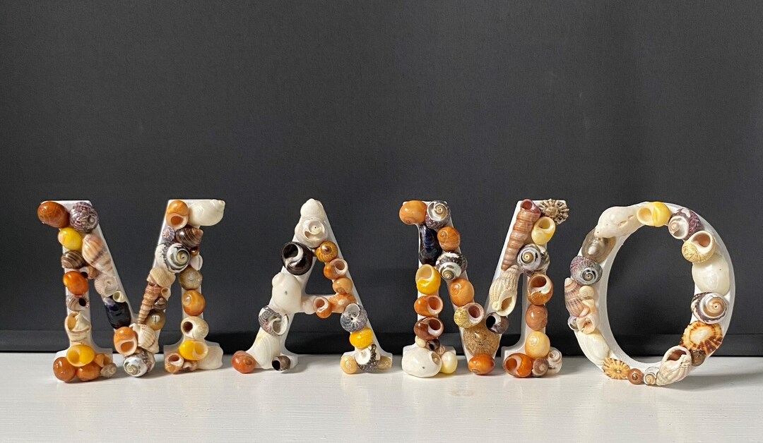 Personalized Coastal Wooden Letters Decor With Seashells Perfect Gift ...