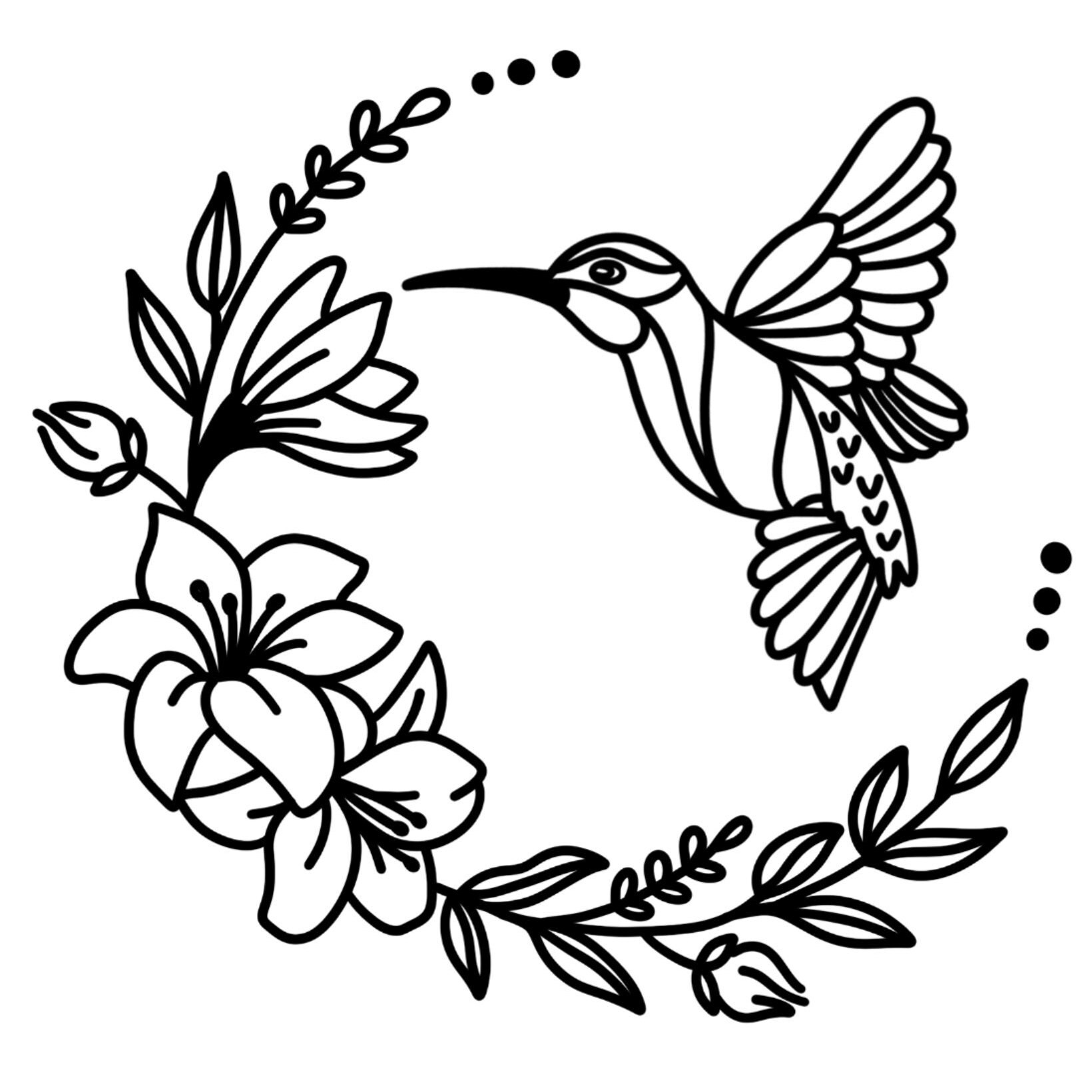 Hummingbird and Flowers SVG and PNG/ Decal/ Sticker - Etsy